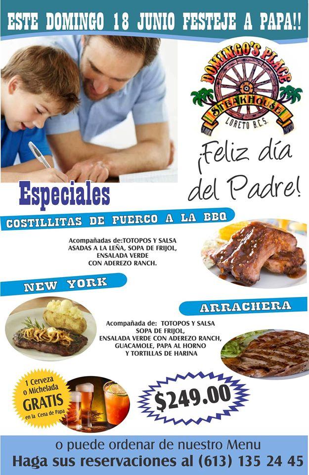Menu at Domingo's steak house & sea food steakhouse, Loreto