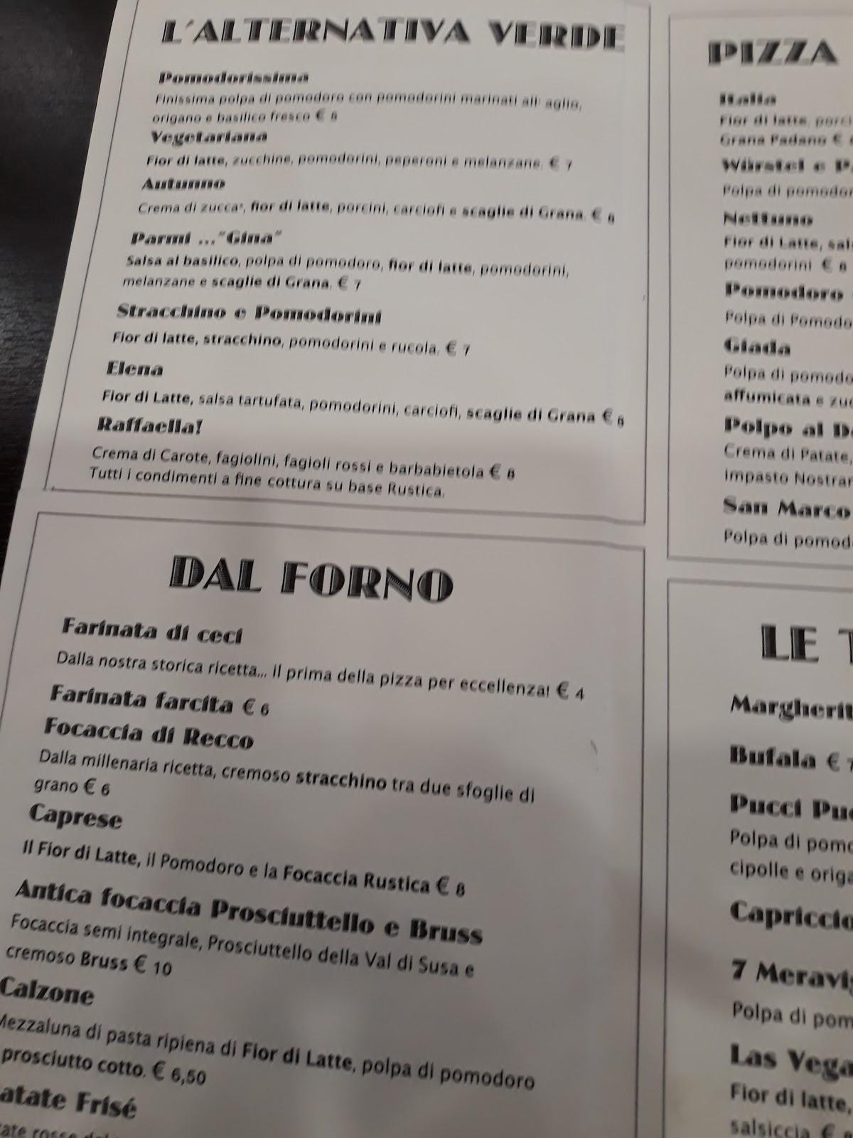 Menu da L'uva e Il grano ristorante, Torino