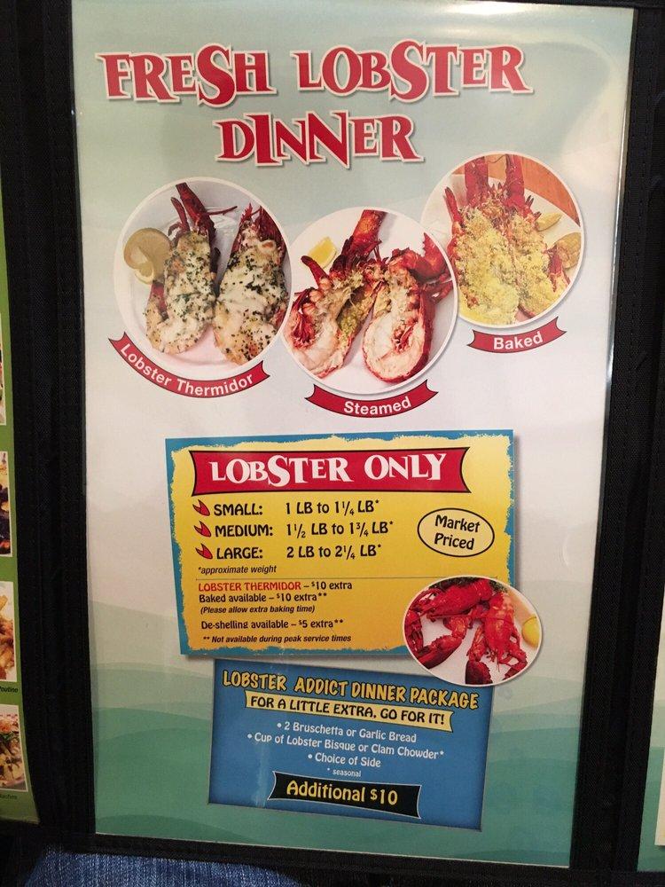 Menu at Lobster Monster Lobster House restaurant, Toronto, Yonge St