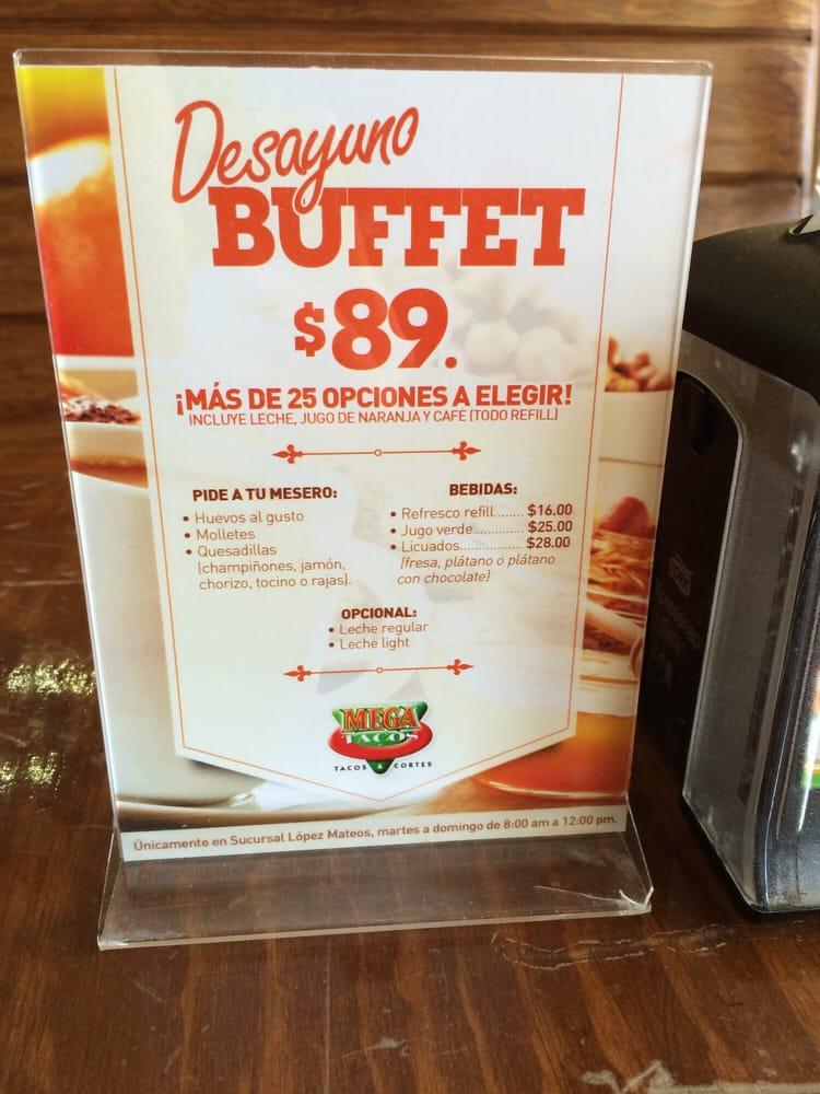Menu at Mega Tacos pizzeria, Ciudad Juarez, Av Vicente Guerrero 4187