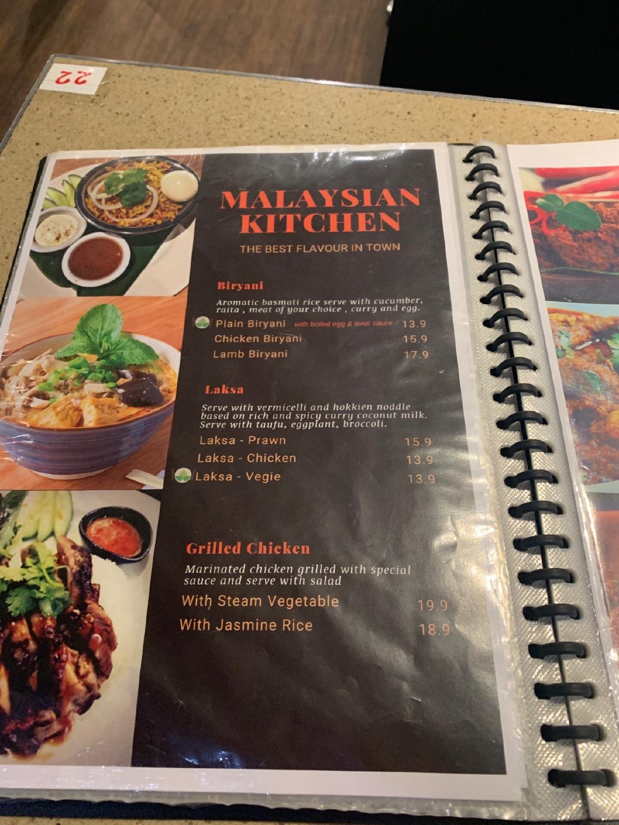 Menu at ROTI BAR, Melbourne, 416-418 Little Collins St