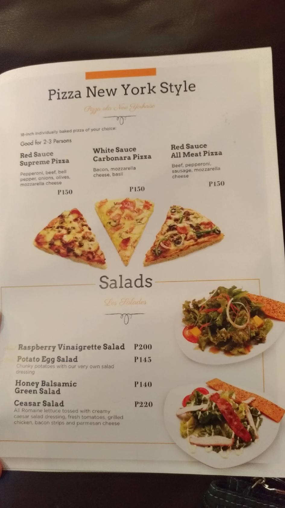 Menu at The French Baker cafe, Cebu City, 8W69+M35