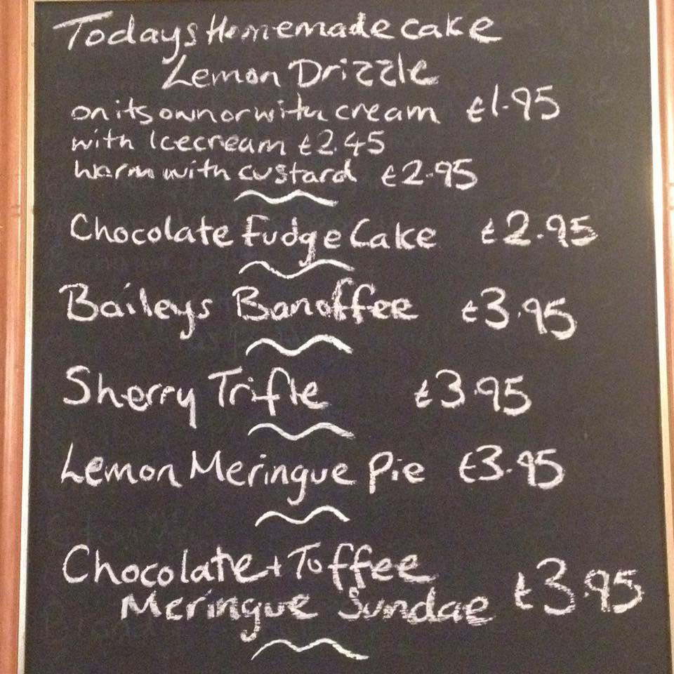 Menu at The Old Vicarage Tearooms cafe, Gisburn Forest