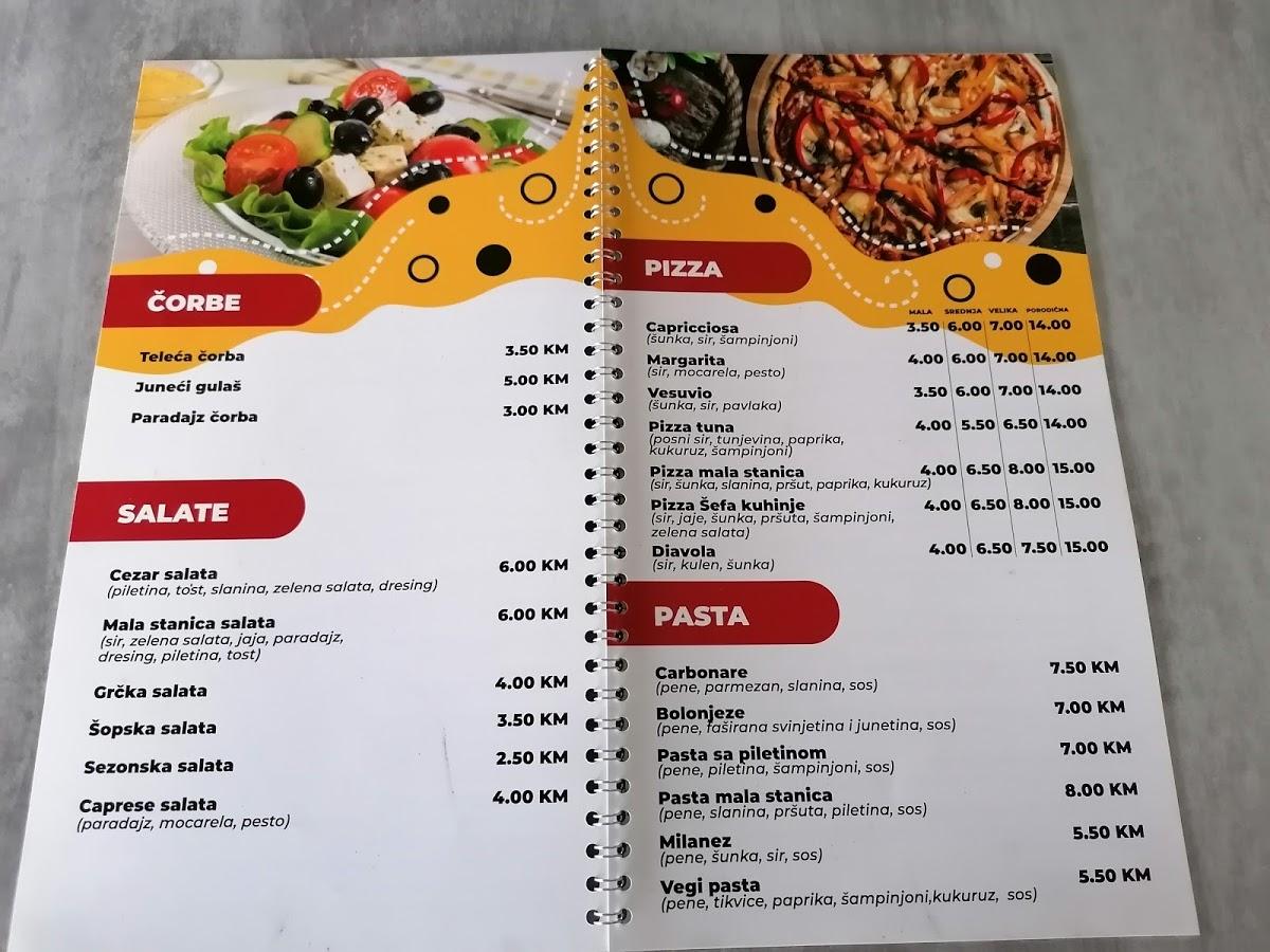 Menu at Mala stanica restaurant, Bijeljina