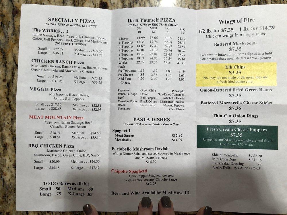Menu at Pizza Stop pizzeria, Angel Fire, 52 N Angel Fire Rd #1