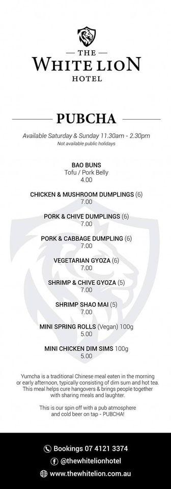 Menu at The White Lion Hotel pub & bar, Maryborough
