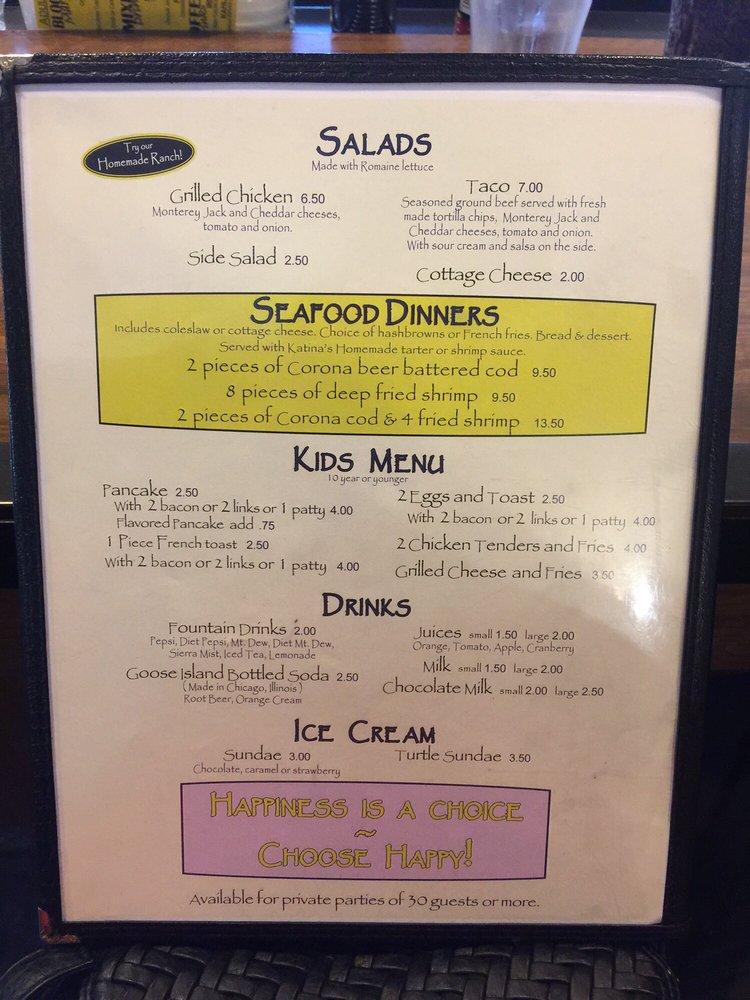 Menu at Katina's Kitchen cafe, Dickeyville