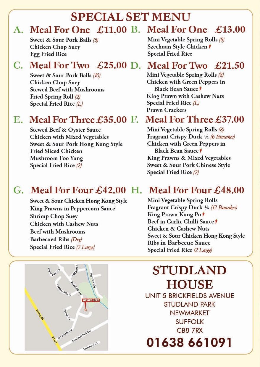 Menu at Studland House x BOBA fast food, Newmarket