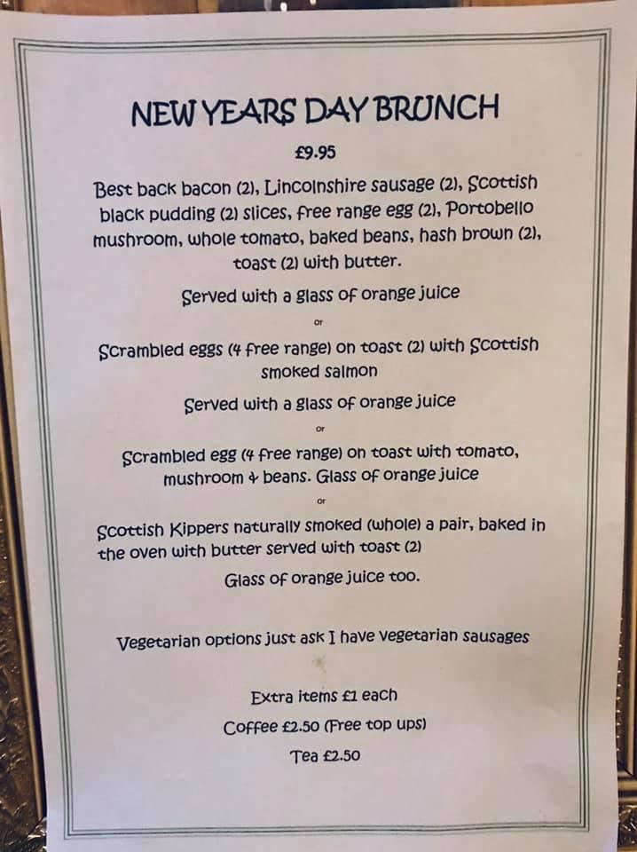 Menu at The Eaves Restaurant Ltd, Spilsby