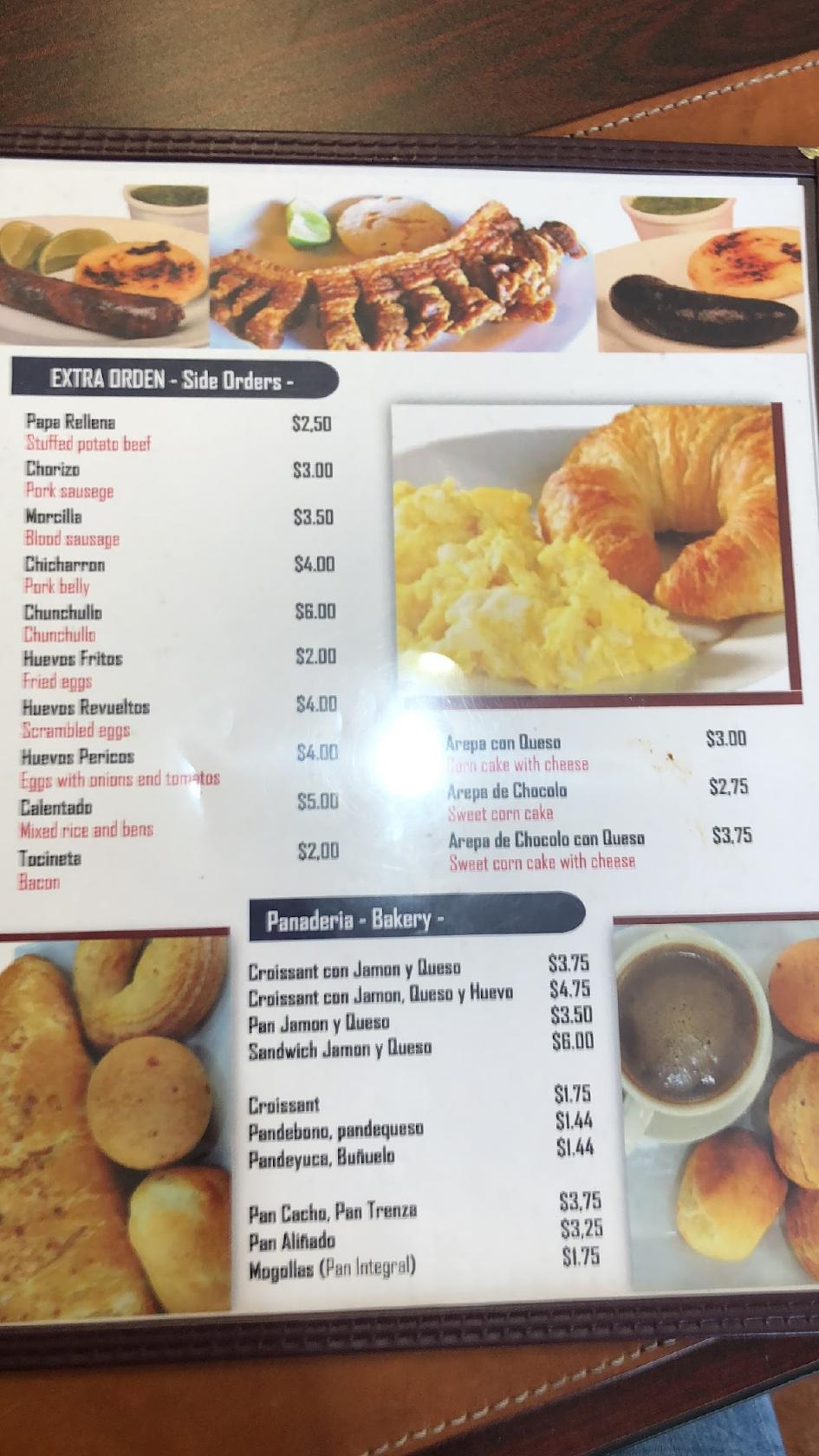 Carta de Brisas Bakery & Restaurant, Orlando