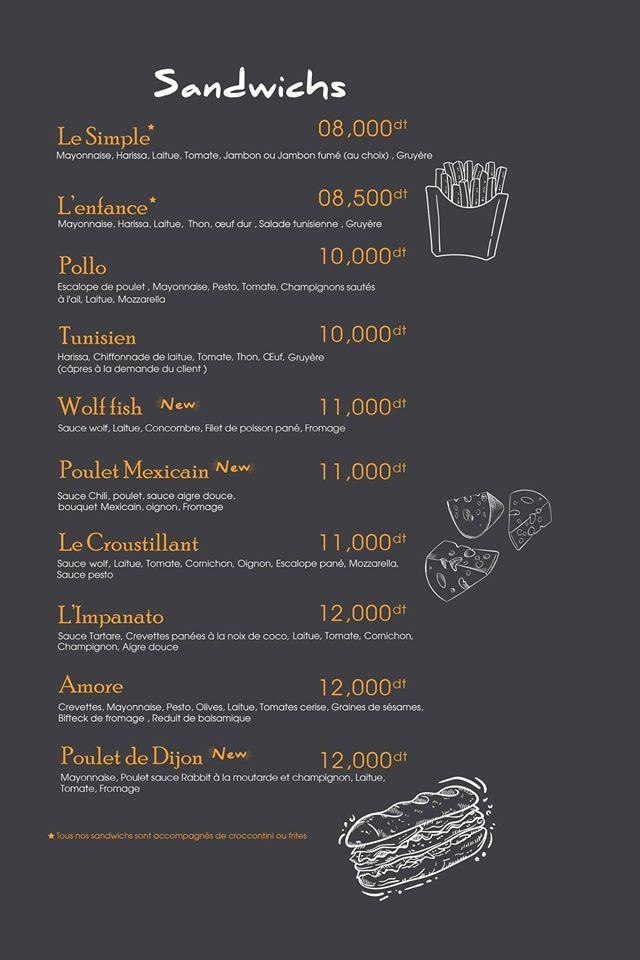 Menu au Wolf And Rabbit restaurant, Tunis, R5V5+6JF