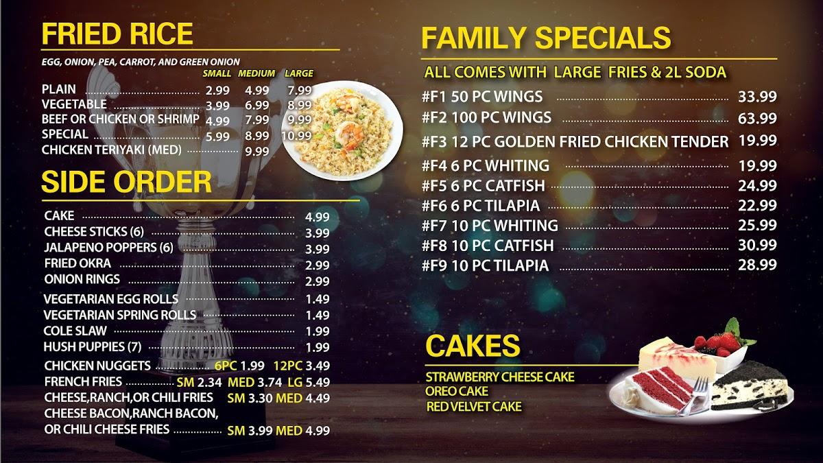 Menu at Champion Wings fast food, Redan