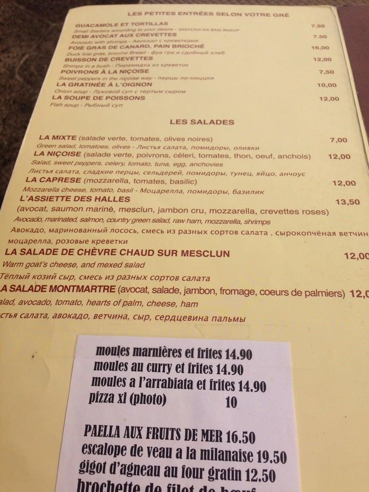 Menu au Le milo‘s restaurant, Nice
