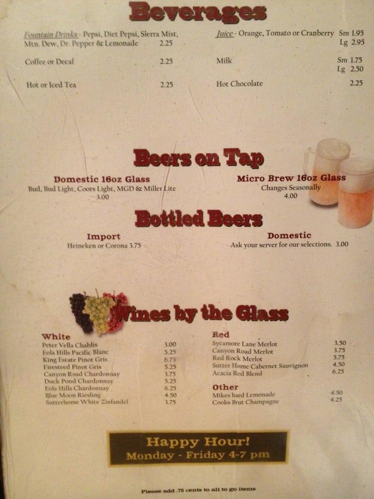 Menu at Prairie Schooner pub & bar, Eugene