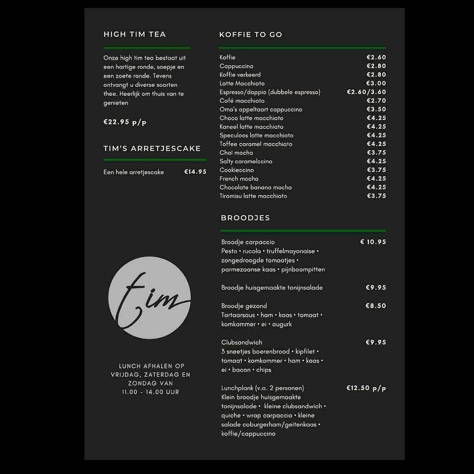 Menu at TIM Sevenum, Sevenum