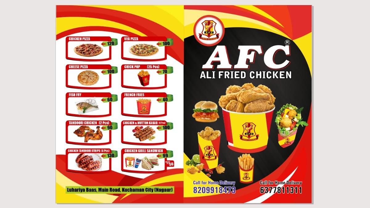 Menu at AFC FRIED CHICKEN RESTURENT, Kuchaman City