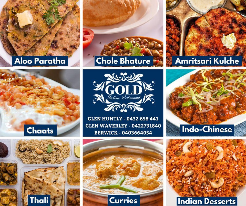 Menu at Gold Indian Restaurant, Carnegie