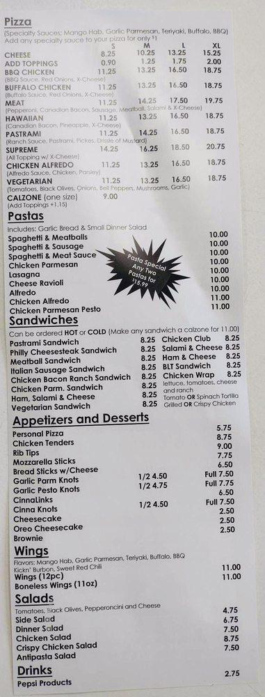 Menu at Jesse's Pizza pizzeria, California City