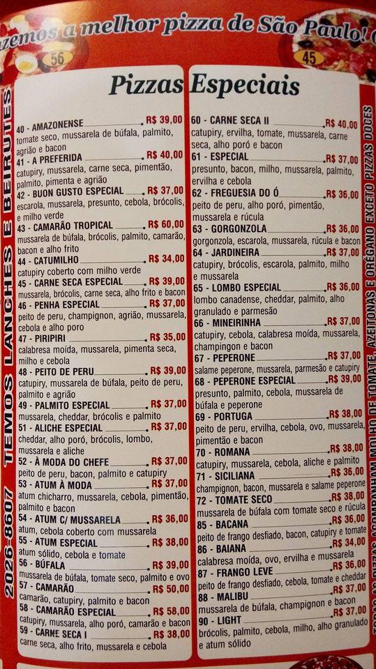 Menu em Pizzaria Buon Gusto, São Paulo, Av. São Miguel
