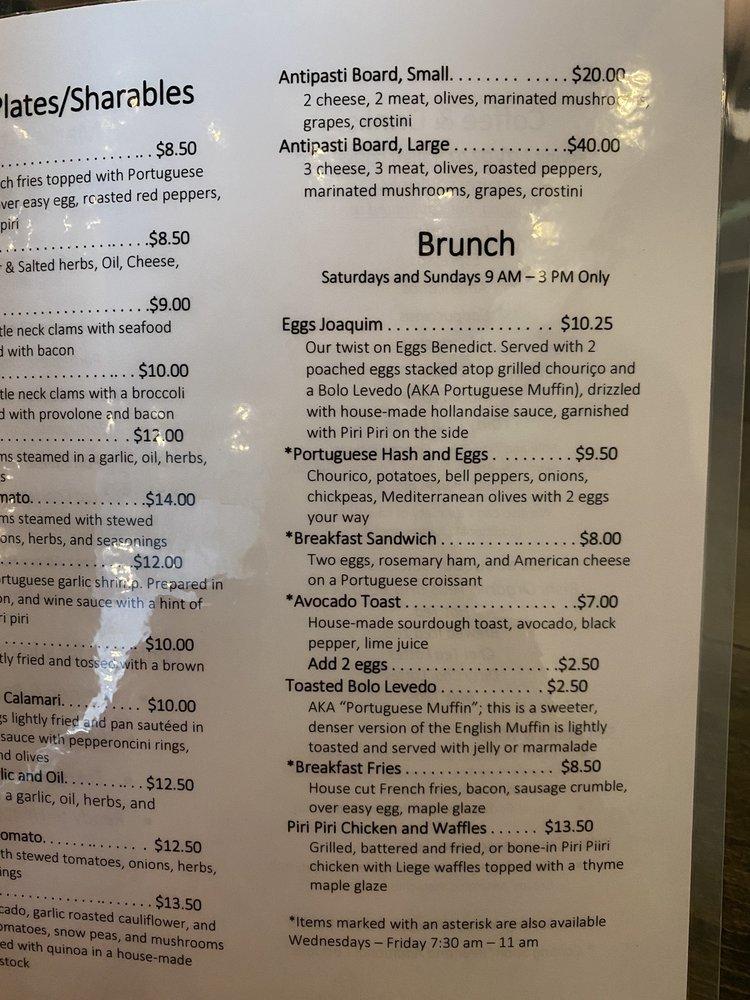 Menu at Bica Café cafe, Noblesville