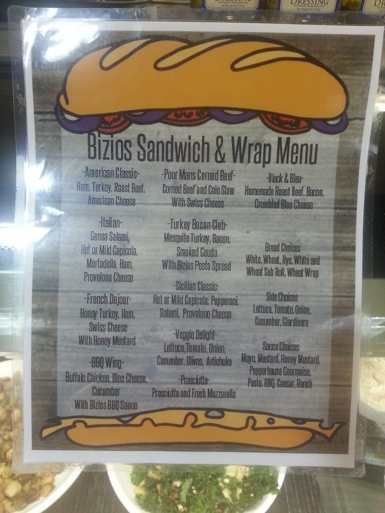 Menu at Bizios Fresh Market, Olympia Fields