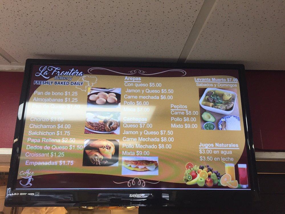Menu at La Frontera Restaurant & Bakery, New Brunswick