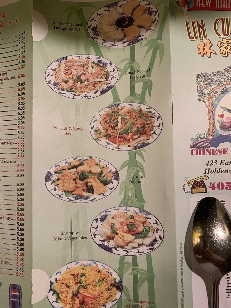 Menu at Lin Cuisine restaurant, Holdenville