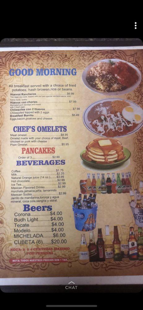 Menu at Chepes Mexican Resturant restaurant, Arvin