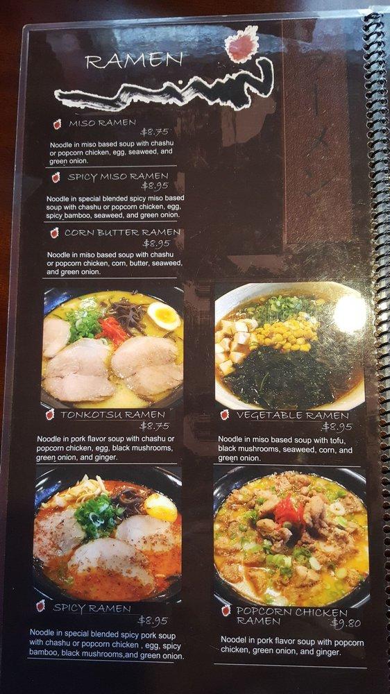 Carta del restaurante Kosuke, Alhambra