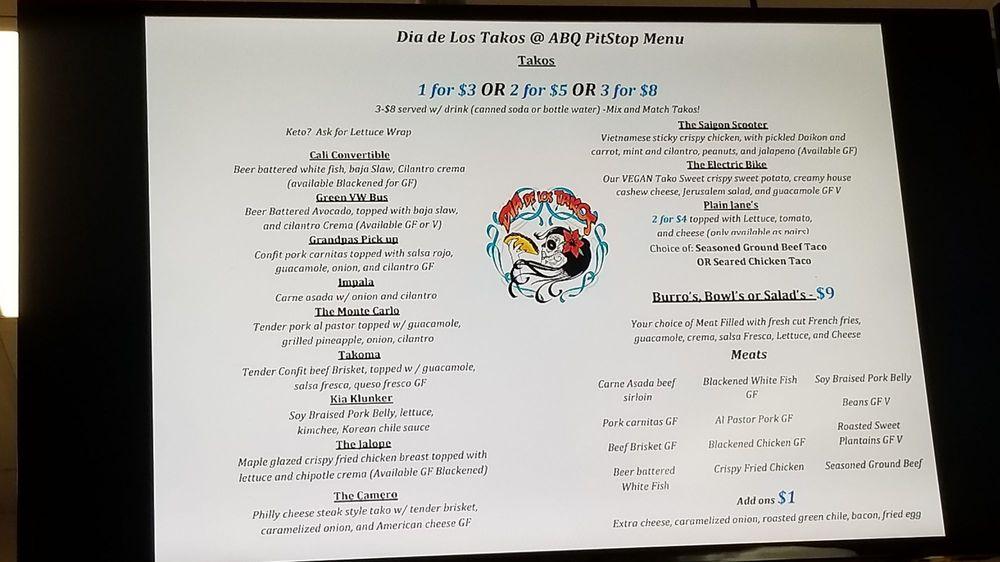 Menu at Tako Ten pub & bar, Albuquerque