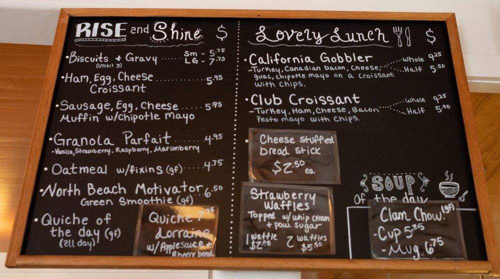 Menu at Adelaide's cafe, Ocean Park