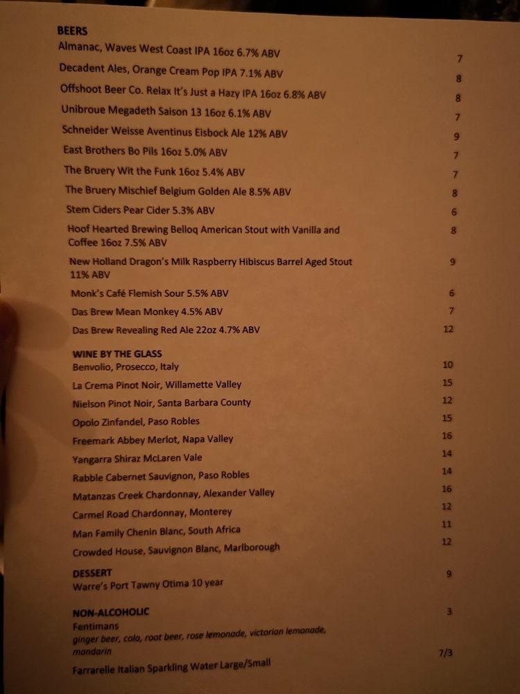 Menu at Ambrose Butchery restaurant, Fremont