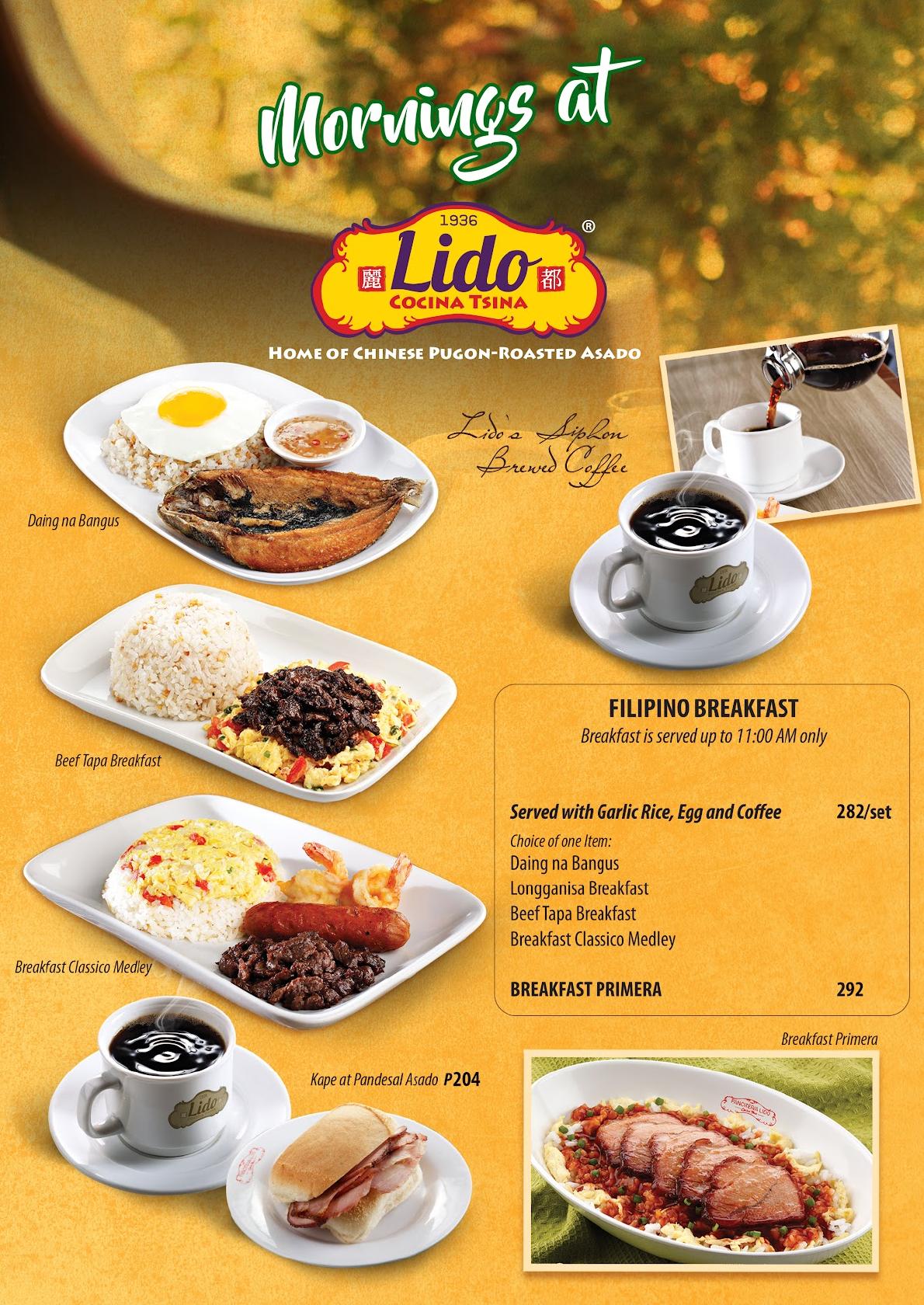 Menu at Lido Cocina Tsina restaurant, Makati, La Fuerza Bldg 2241 Chino ...