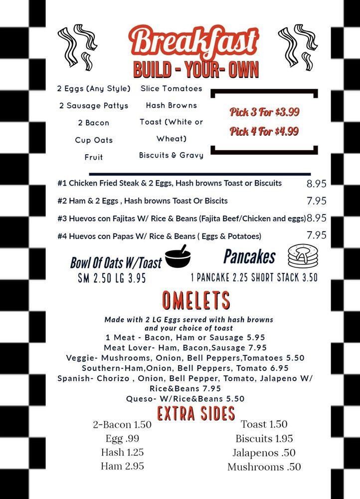 Menu at PIT STOP BAR & GRILL, Seven Points