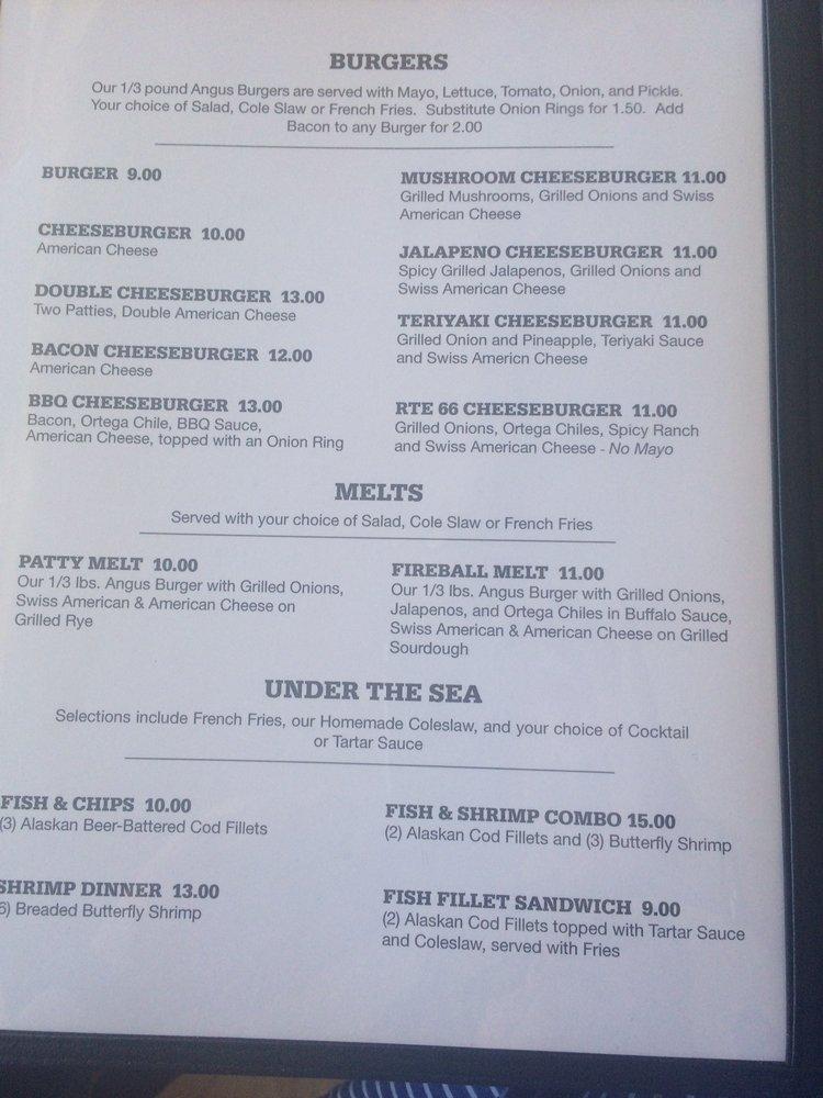 Menu at The Riverfront Cafe, Needles