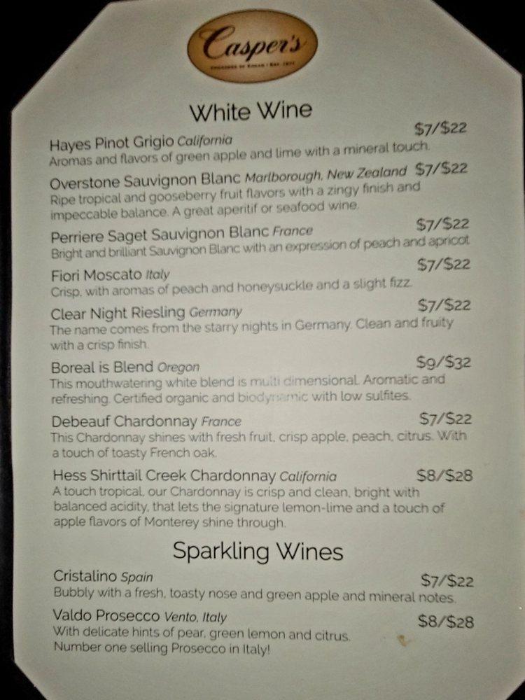 Menu at Casper's Cherokee of Eagan pub & bar, Eagan