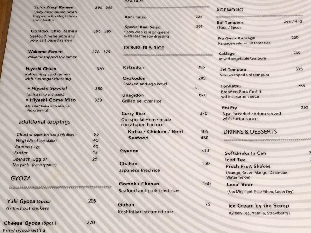 Menu at Kenji Tei - Alabang Town Center restaurant, Muntinlupa, Ground ...