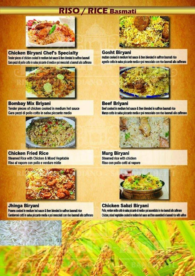 Menu at Mughal-e-Azam restaurant, Naples