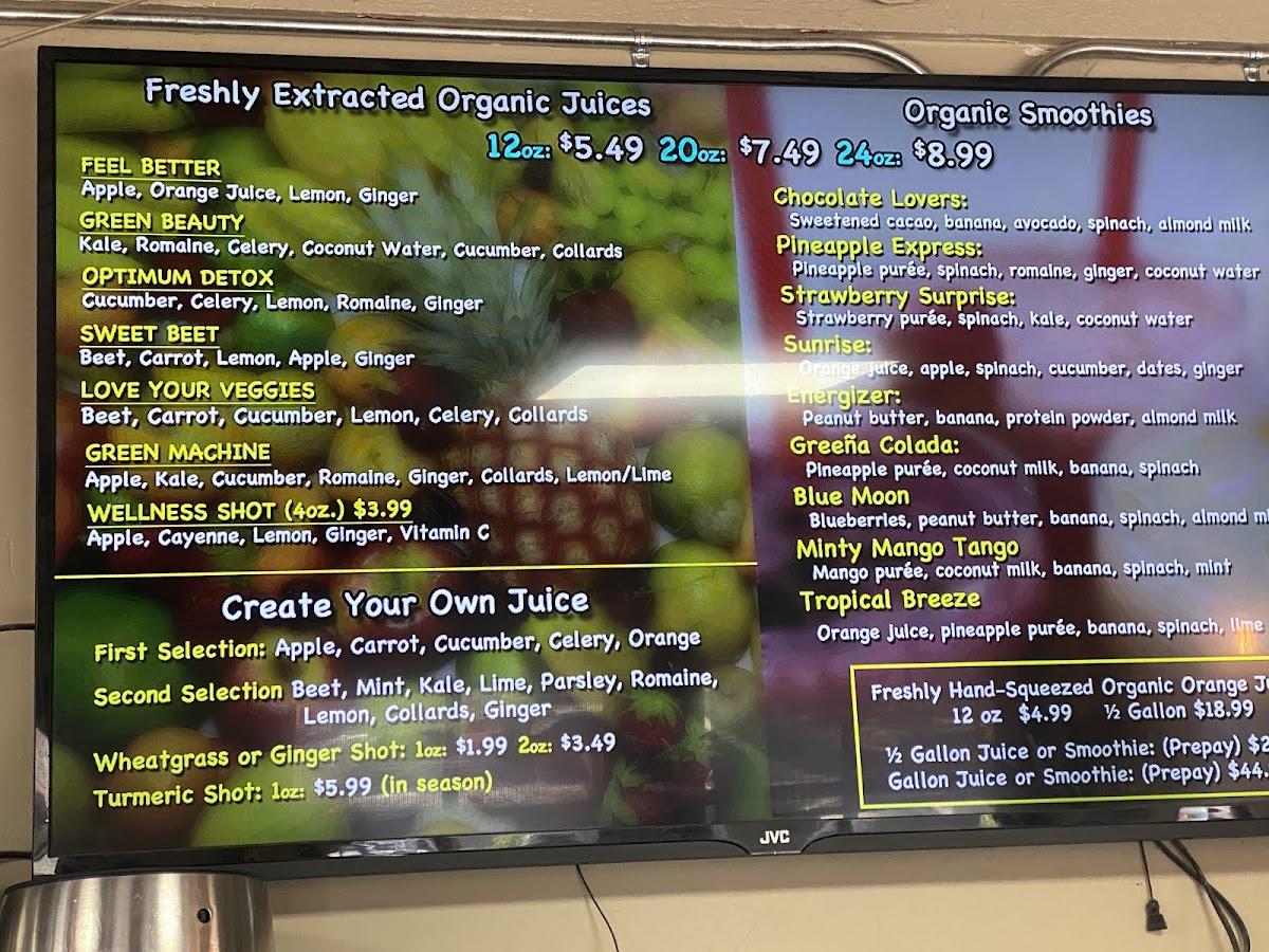 Menu at The Coffee Spot and Juicery @ El Rancho Market restaurant, Solvang