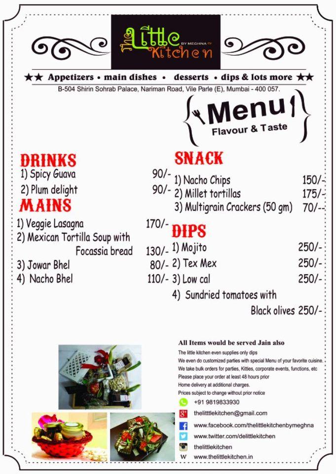 Menu at The Little Kitchen by Meghna, Mumbai