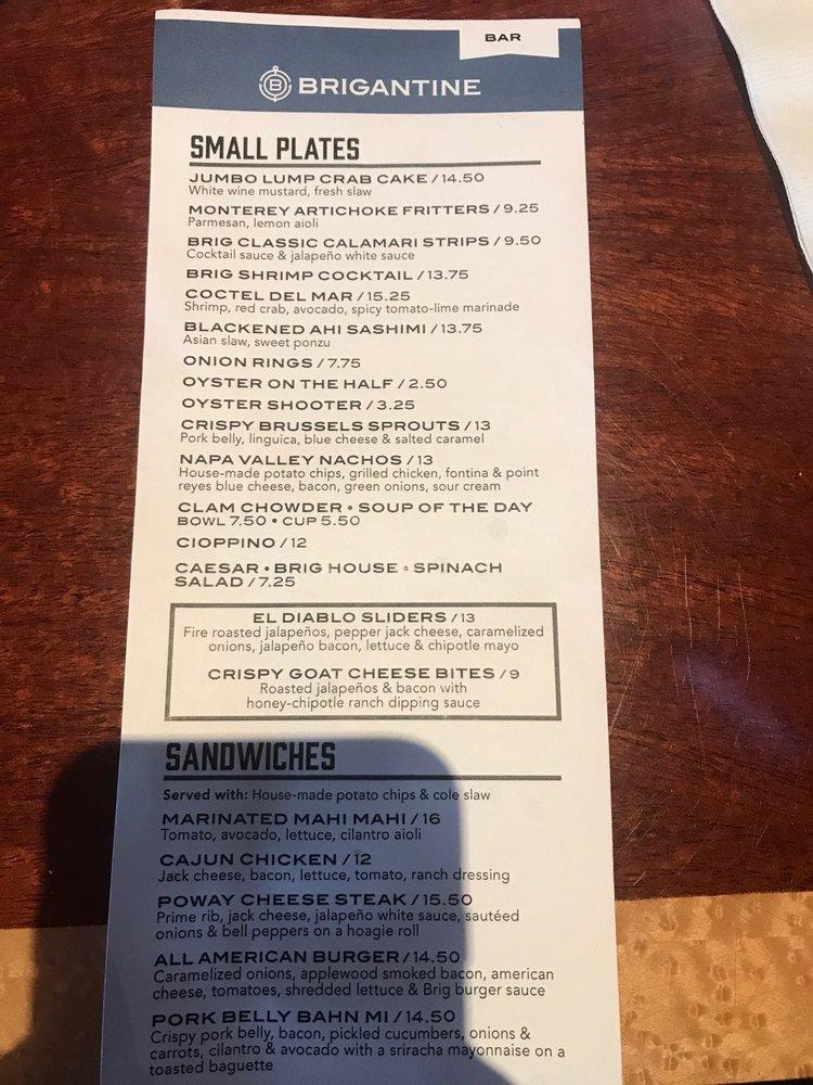 Menu at Brigantine Seafood & Oyster Bar, Poway, Poway Rd