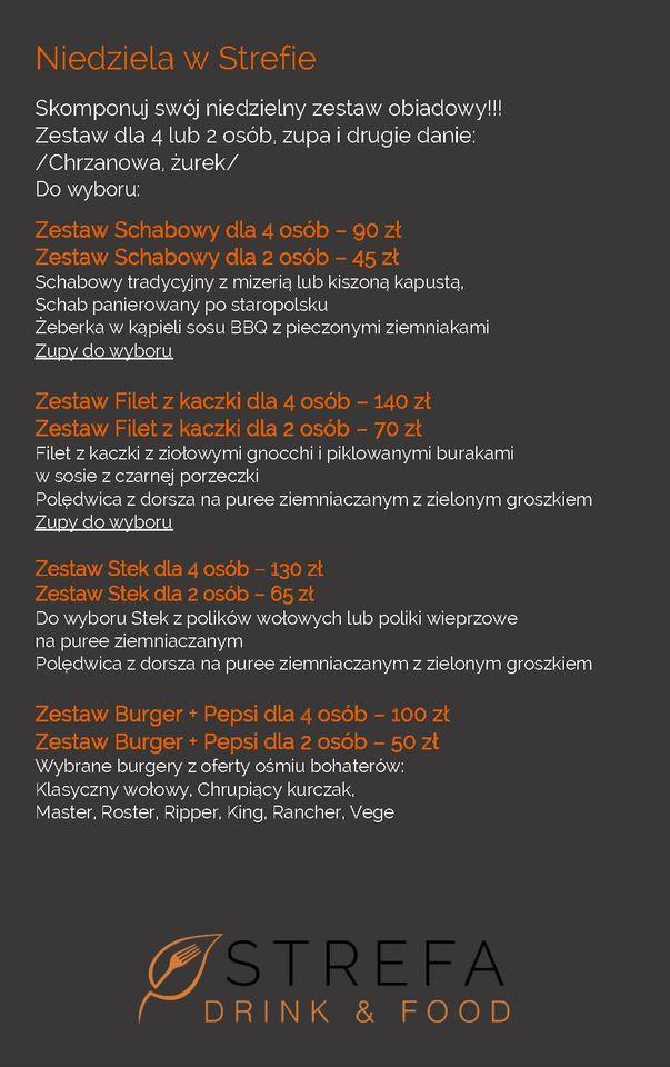 Menu at STREFA - Drink&Food Restauracja Opoczno restaurant, Opoczno