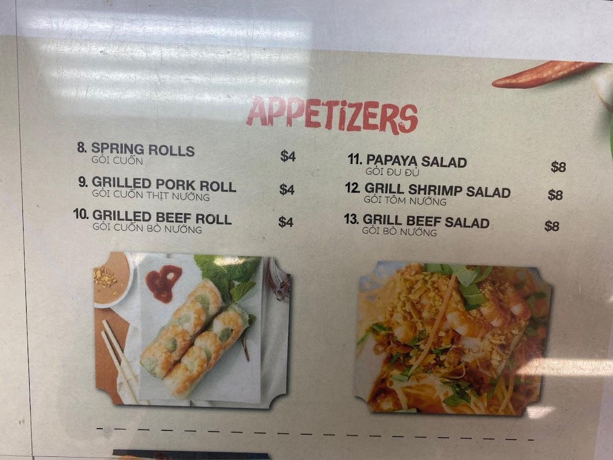 Menu at Van Vietnamese Cuisine restaurant, Hilo
