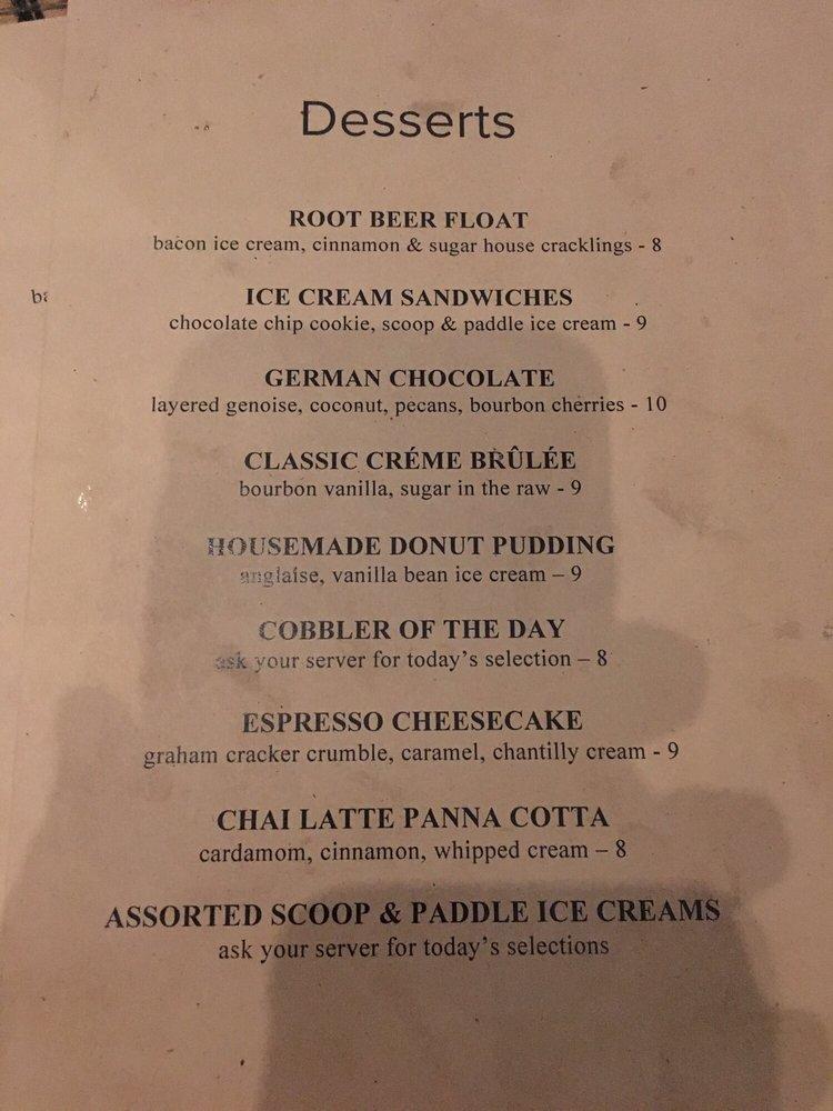 Menu at Cured 18th & 21st pub & bar, Columbia