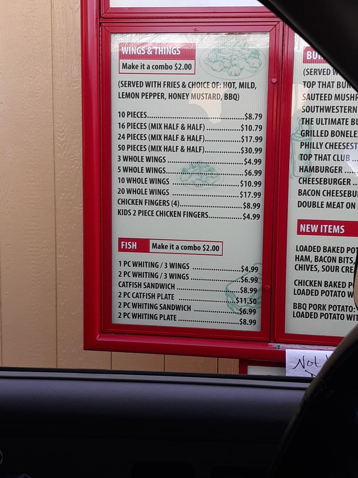 Menu at Top That Grille II restaurant, Birmingham, Bessemer Rd