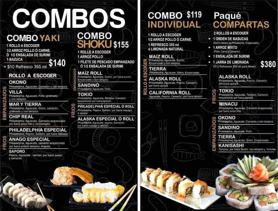 Menu at Shoku Santa Bárbara, Torreón