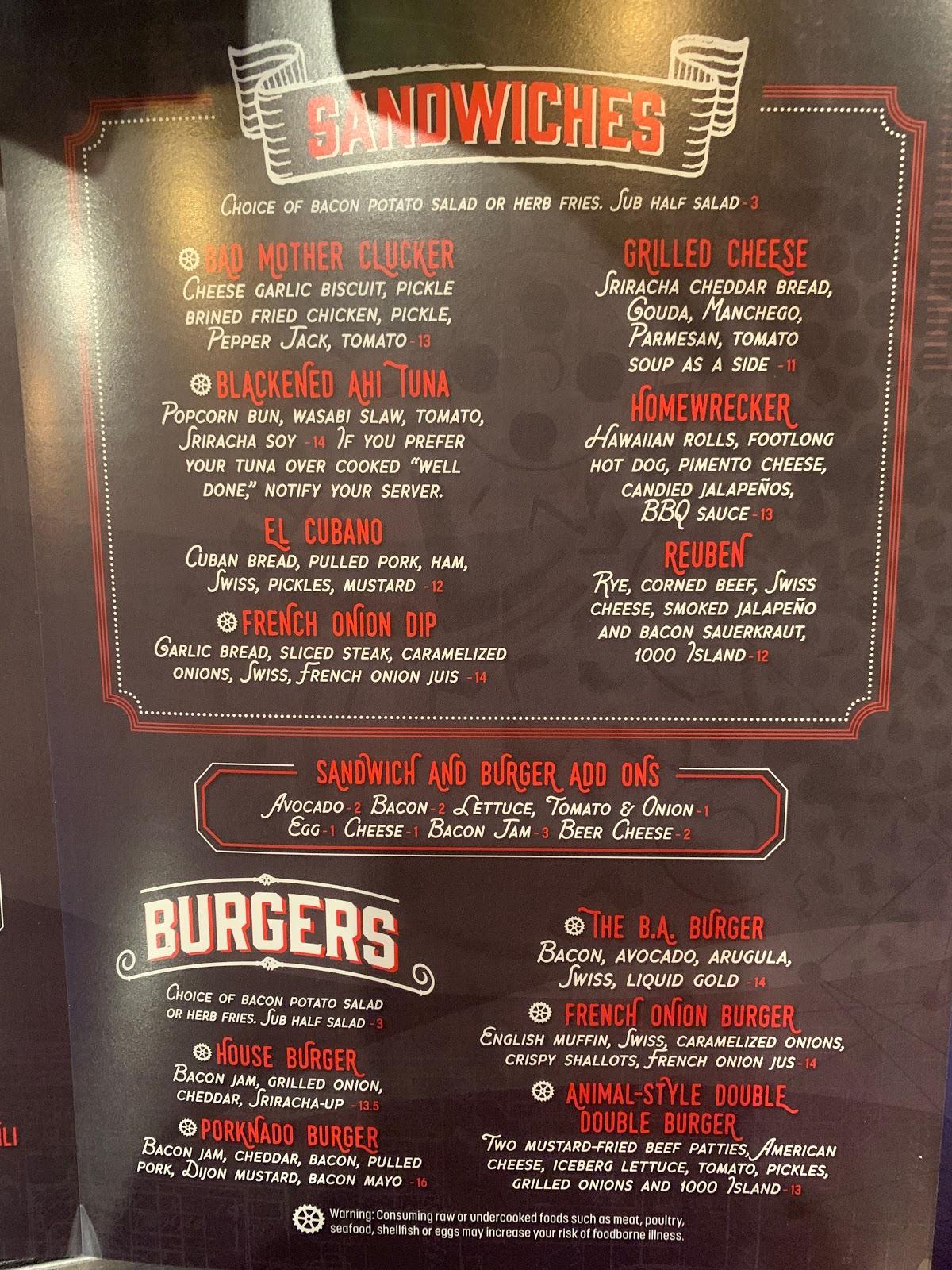 Menu at Catch22 Craft Kitchen & Tap House restaurant, Mount Juliet