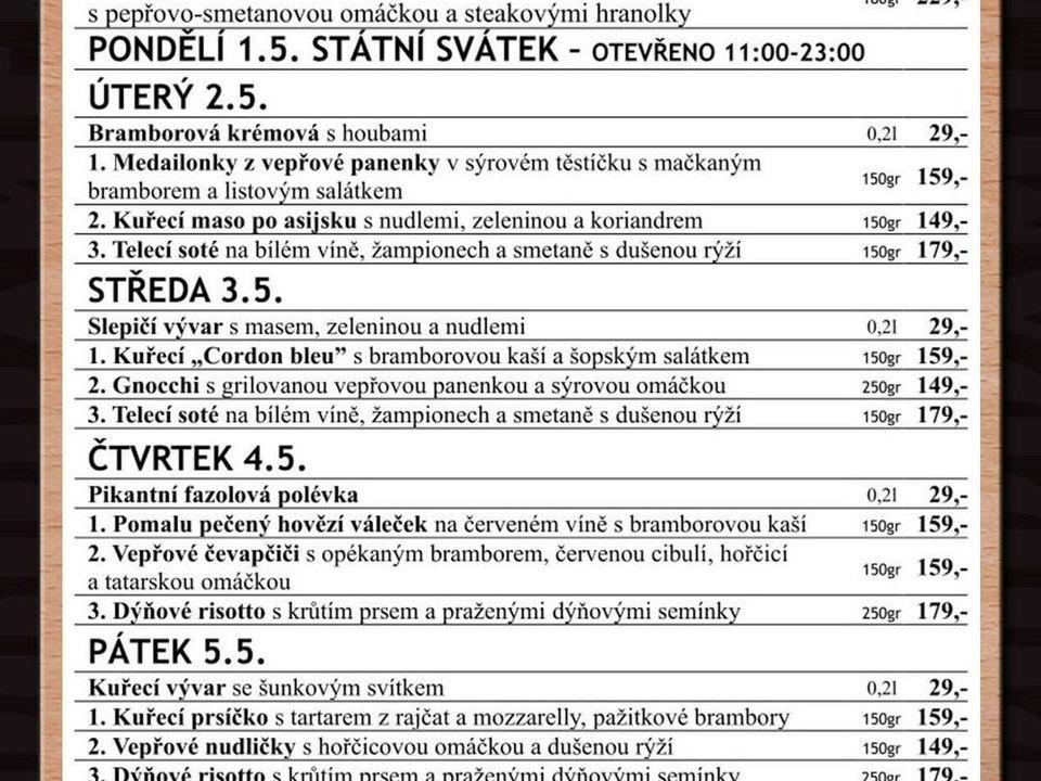 Carta del restaurante Potrefená Husa, Brno, U Hřiště 640