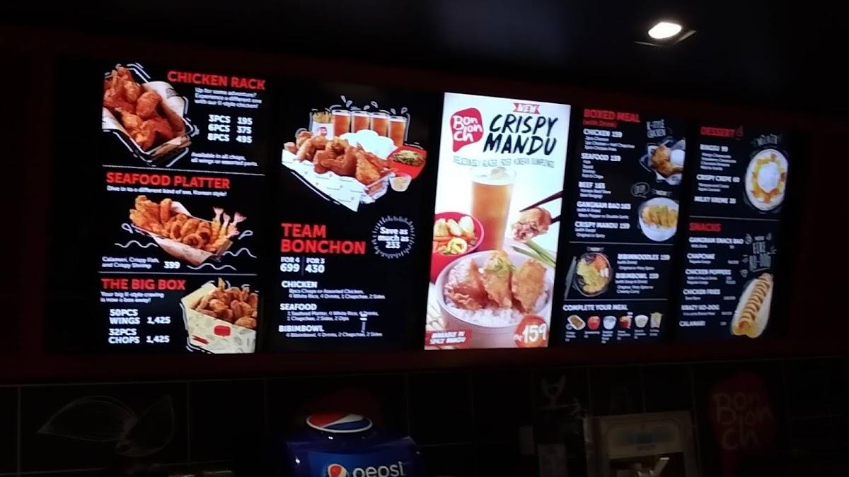 Menu at BonChon Chicken restaurant, Cabanatuan City, FXQ9+47V