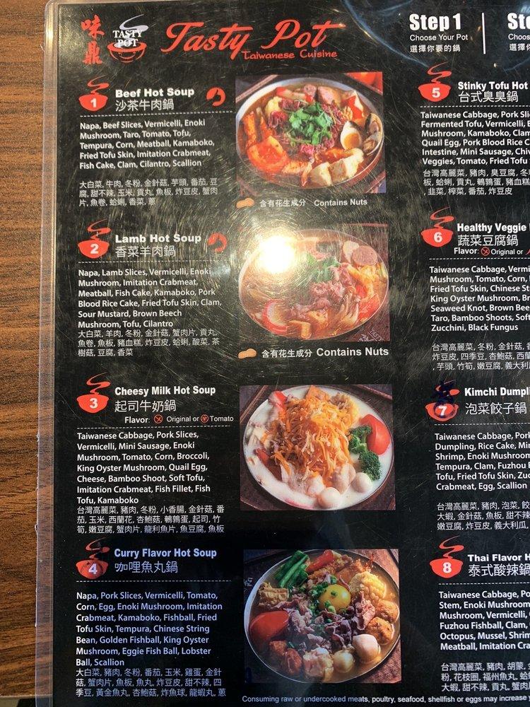 Menu at Tasty pot restaurant, Beaverton